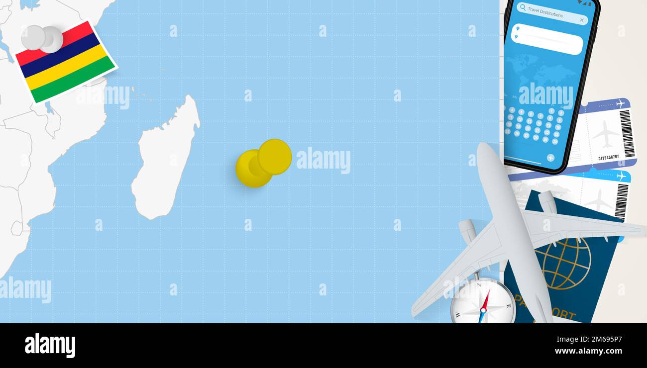 Travel To Mauritius Concept Map With Pin On Map Of Mauritius Vacation Preparation Map Flag