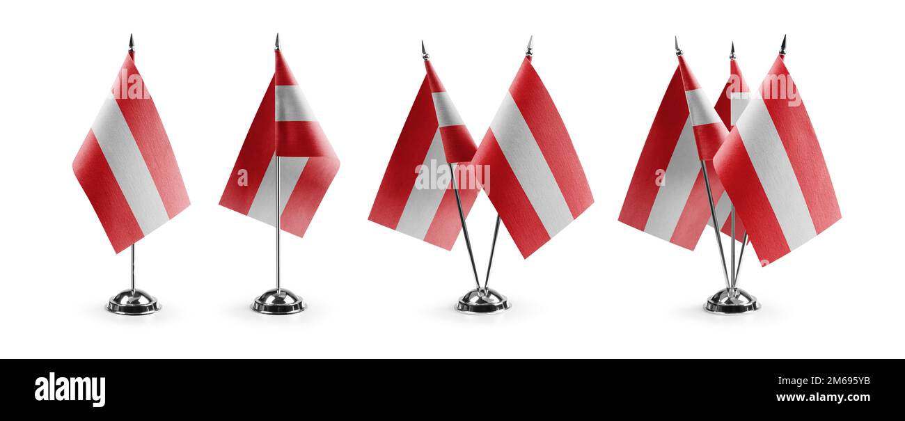 Small national flags of the Austria on a white background Stock Photo ...