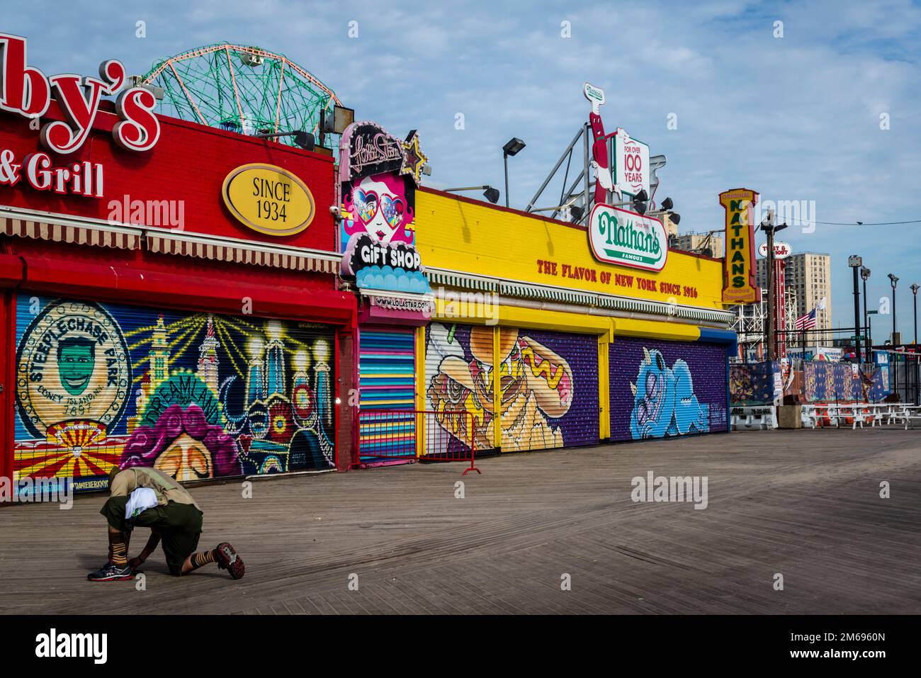 Nathan's Famous, a historic fast food diner specialising in hotdogs on ...