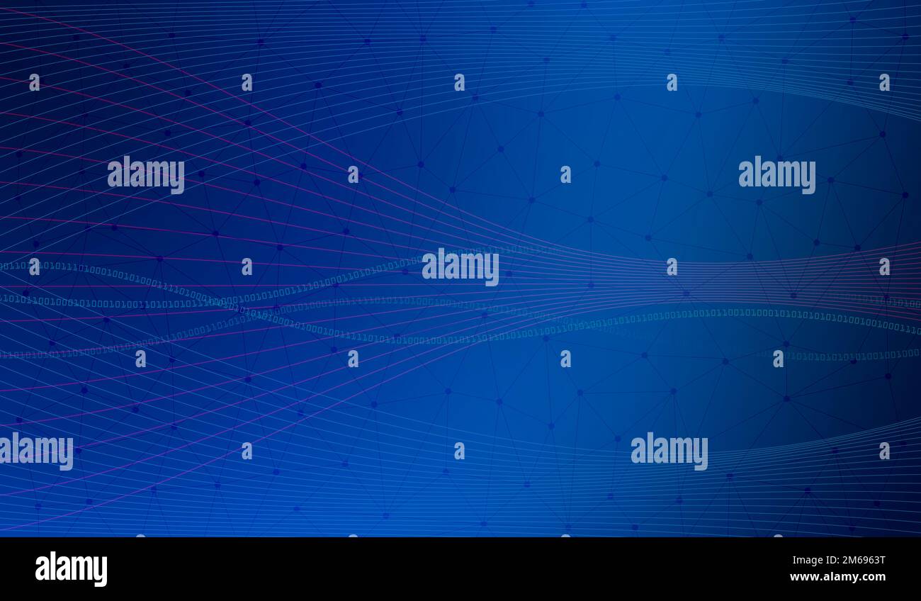Big Data In Waves Lines Binar Code Pink Blue Green Background For Technology Darknet