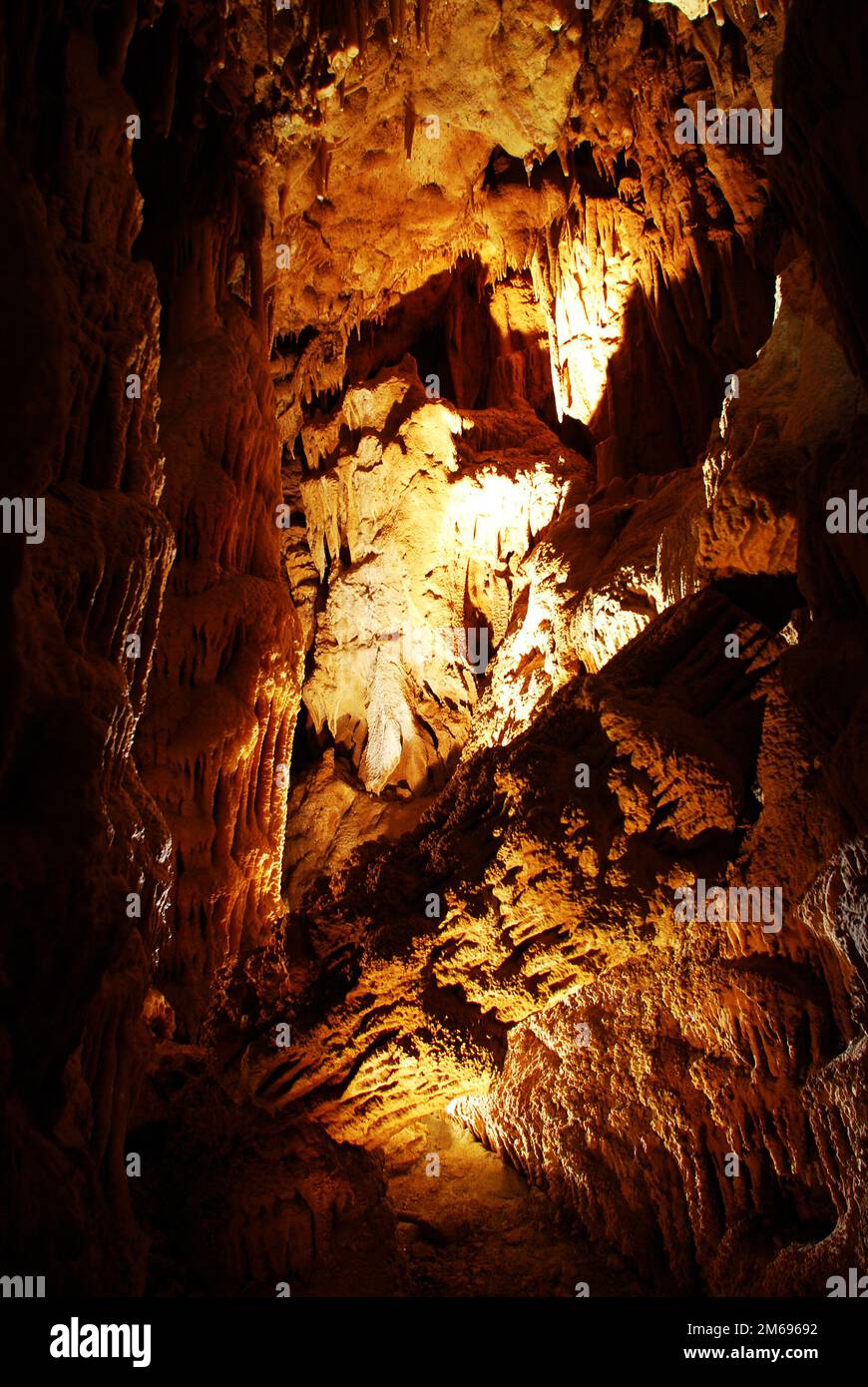 Stalagmites in stone cave Stock Photo - Alamy