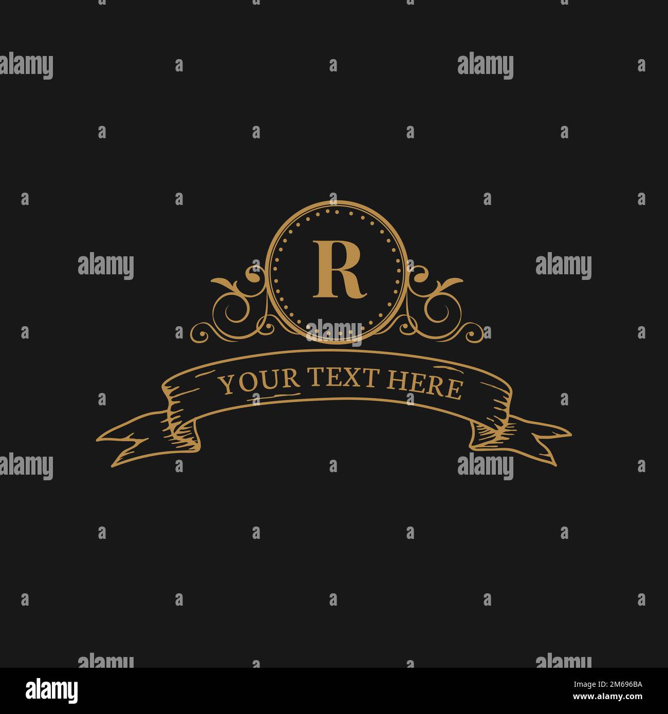 Vintage baroque R badge design Stock Vector Image & Art - Alamy