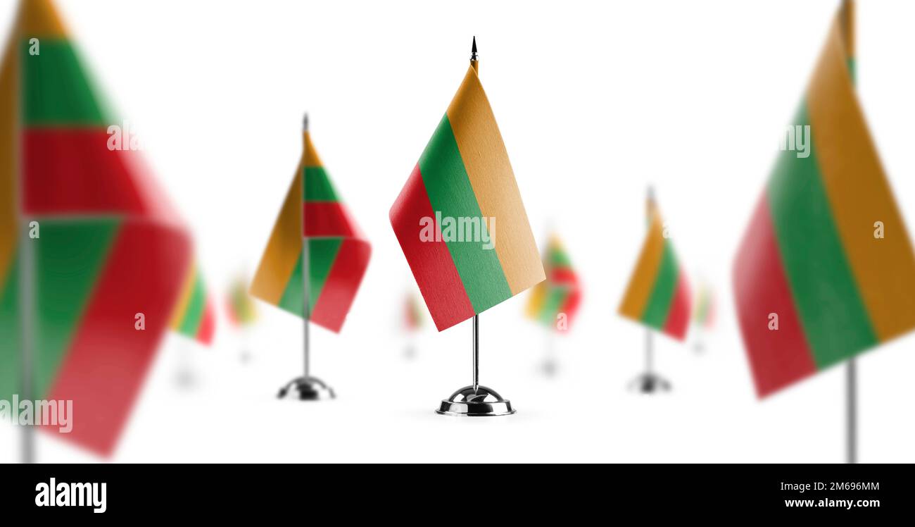 Small national flags of the Lithuania on a white background Stock Photo ...
