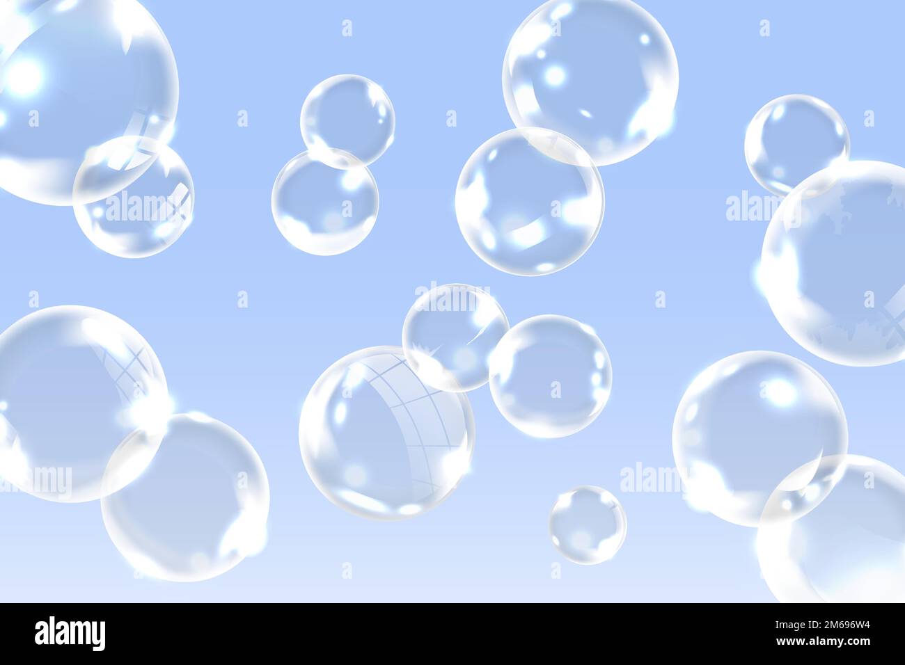 Soap bubbles floating into the sky background vector Stock Vector Image ...