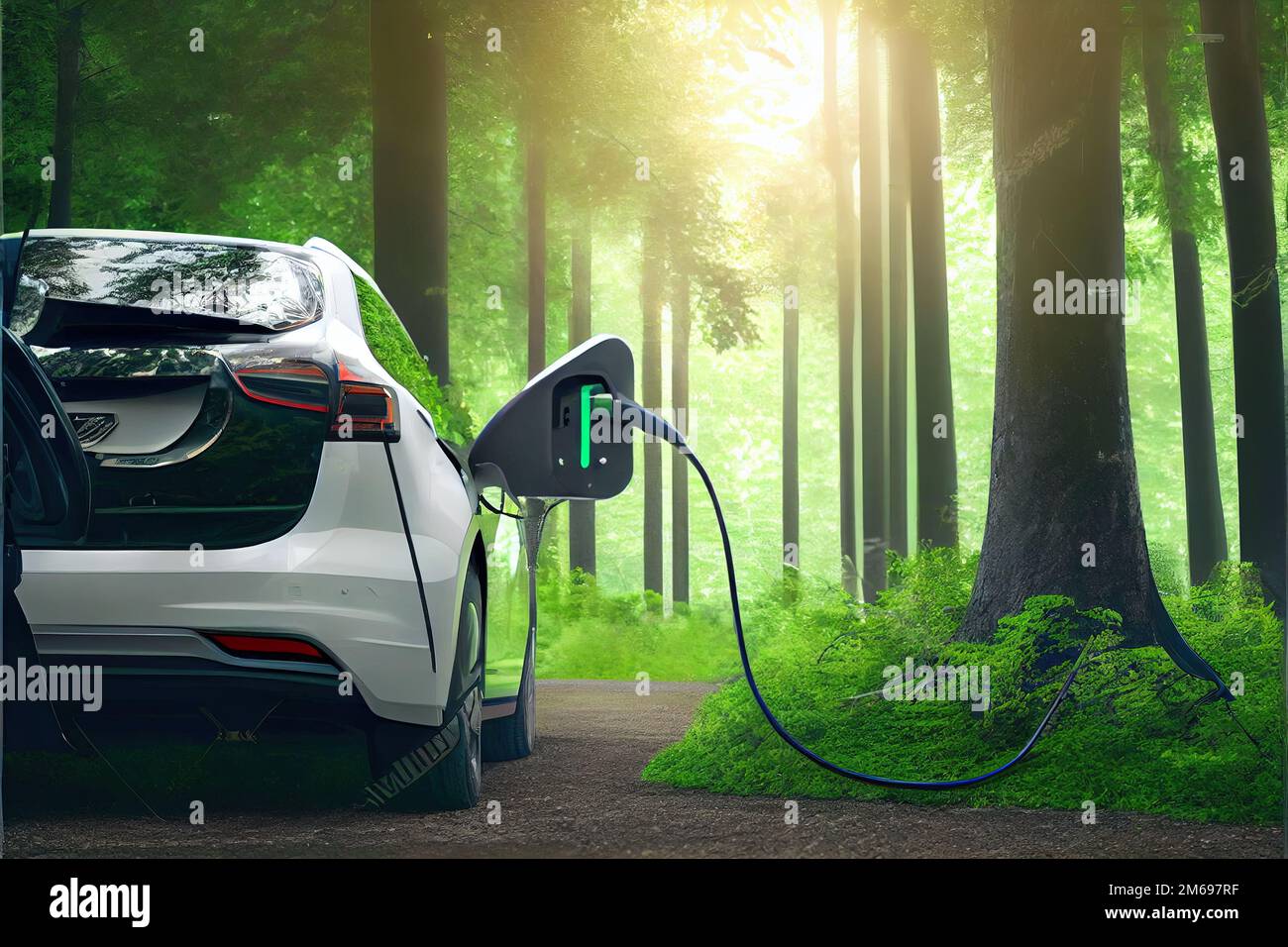 Electric car, green energy concept Stock Photo - Alamy