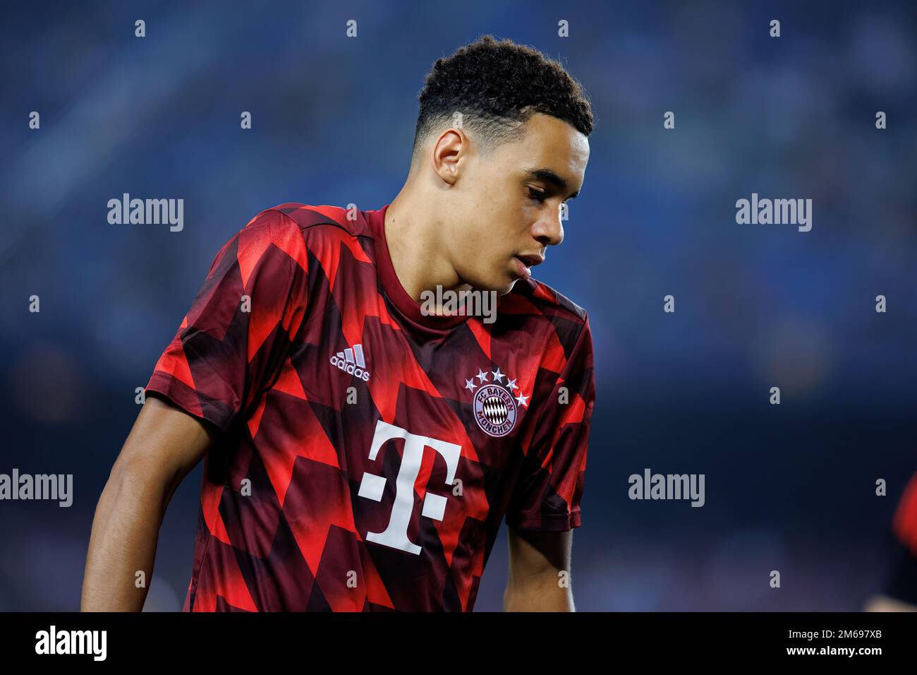 BARCELONA - OCT 26: Musiala warms up prior to the Champions League ...