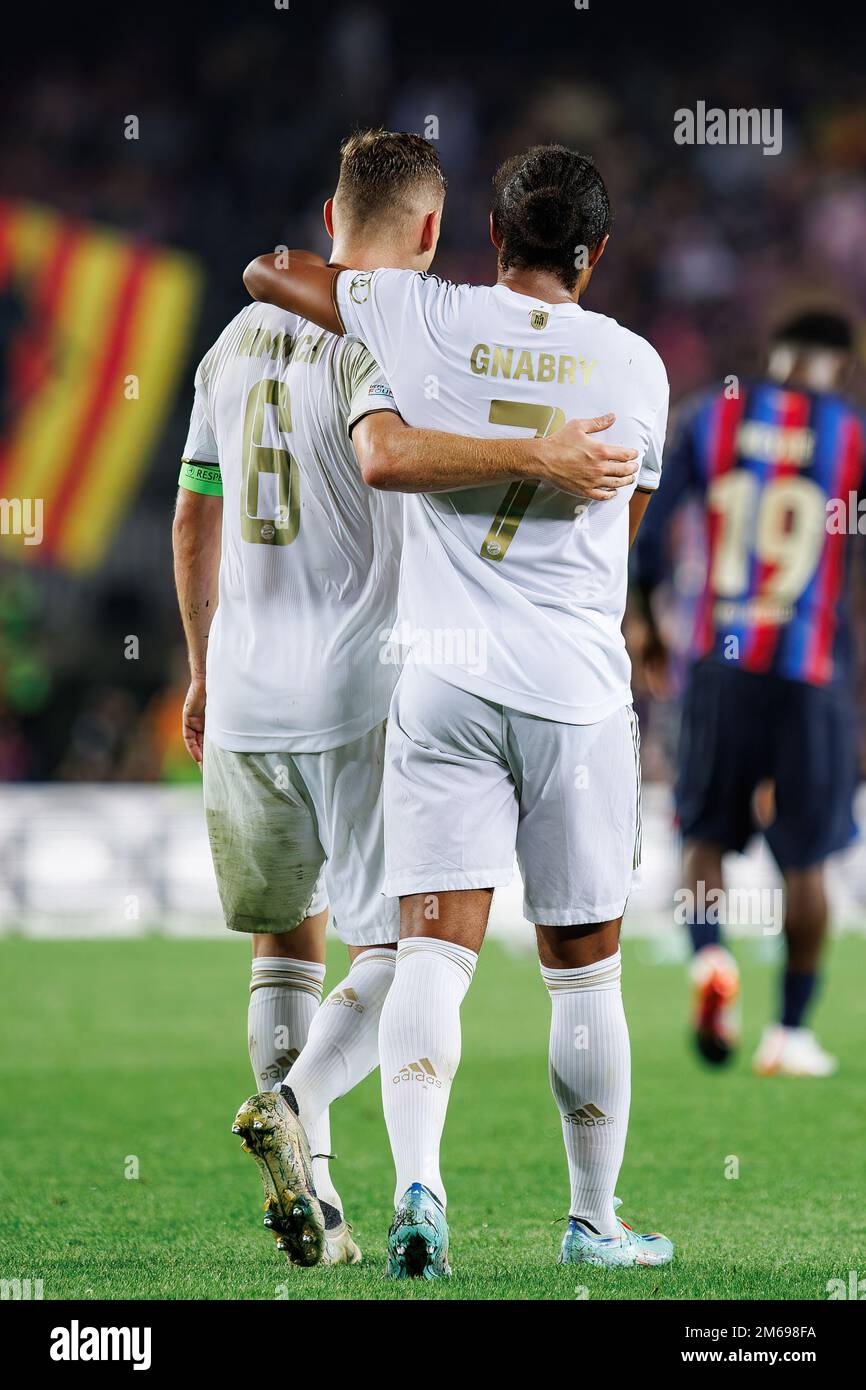 BARCELONA - OCT 26: Gnabry and Kimmich celebrate at the Champions ...