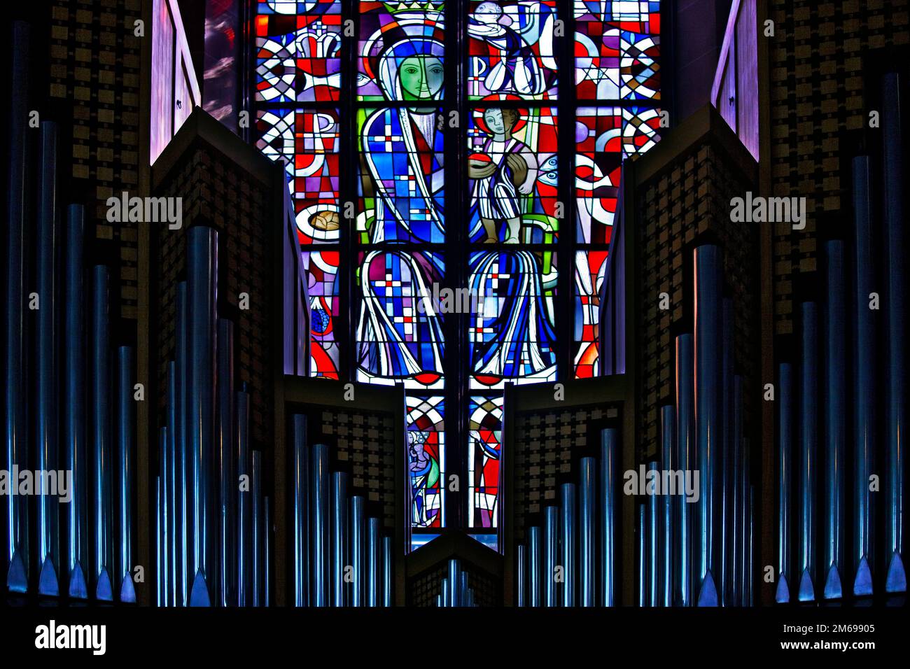 Organ and church windows Stock Photo - Alamy