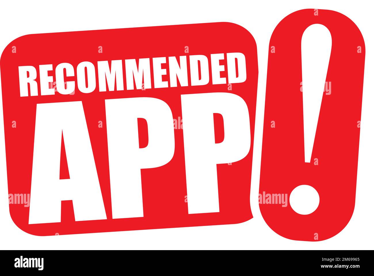 A vector modern red recommended app sign on white background Stock ...