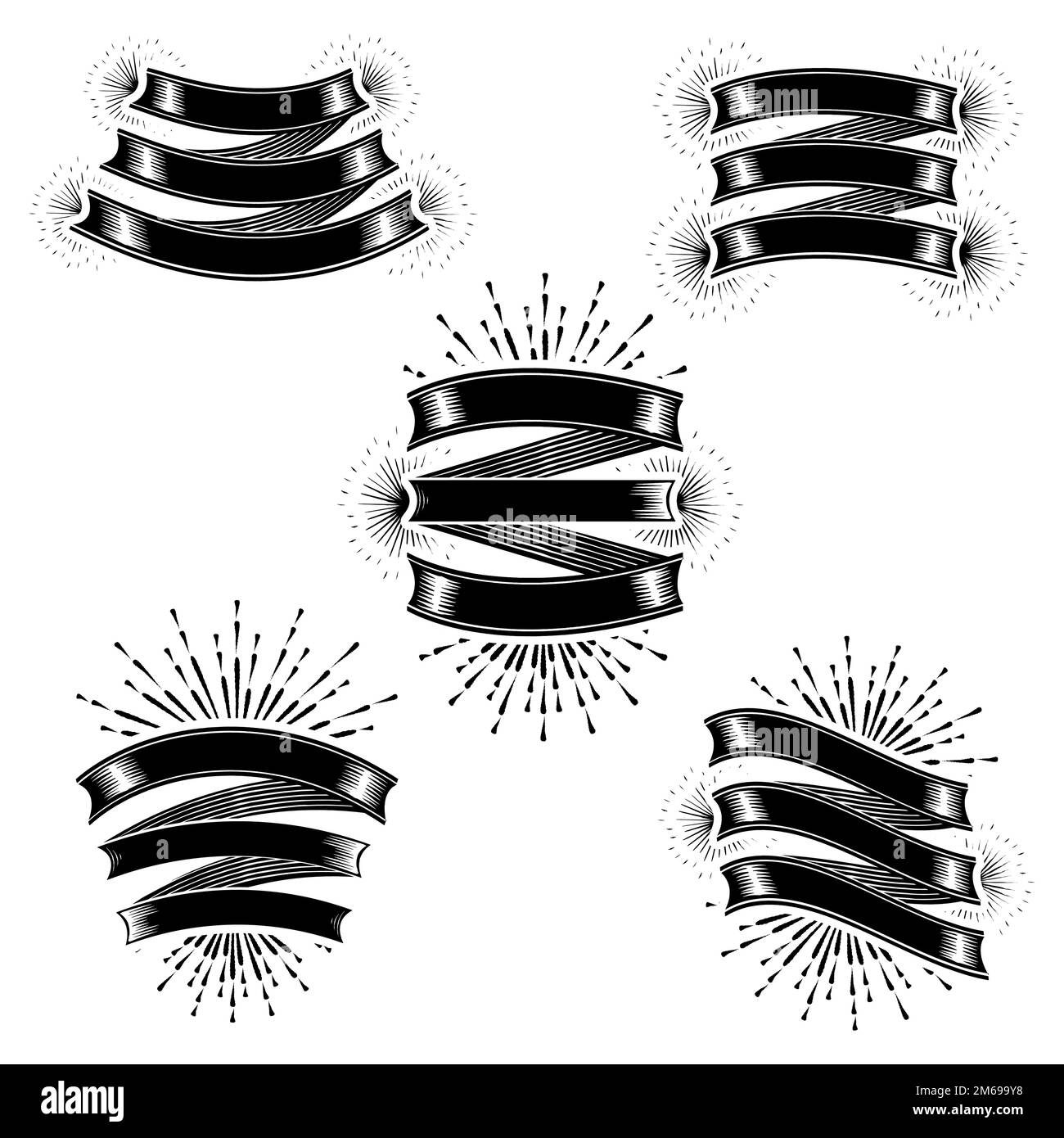 Old school ribbon banner vectors collection Stock Vector Image & Art ...