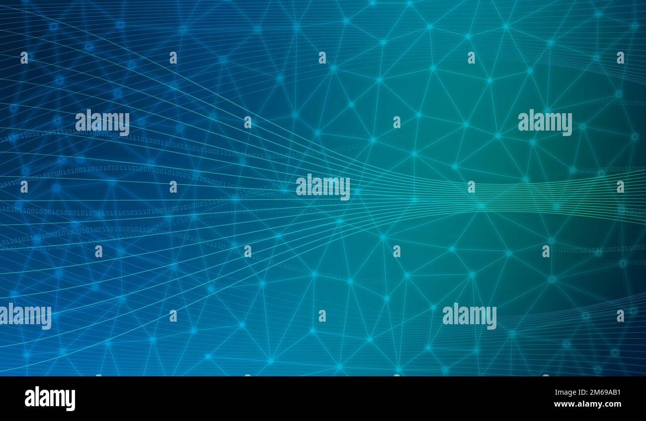 Big Data in Waves, Lines, binar code, pink, blue, green, Background for ...