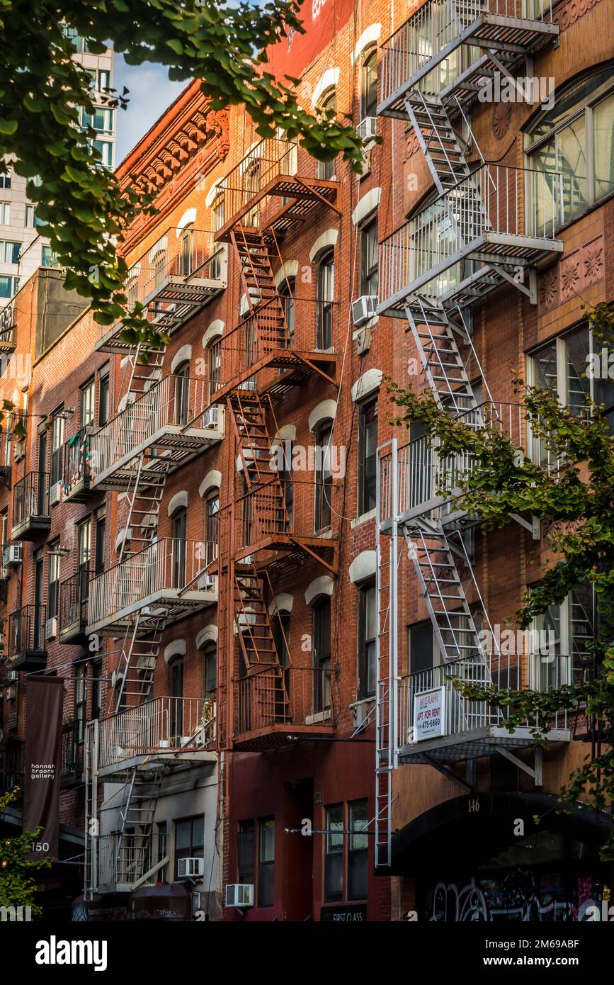 Historical buildings, The Bowery, a historic neighbourhood in the Lower ...