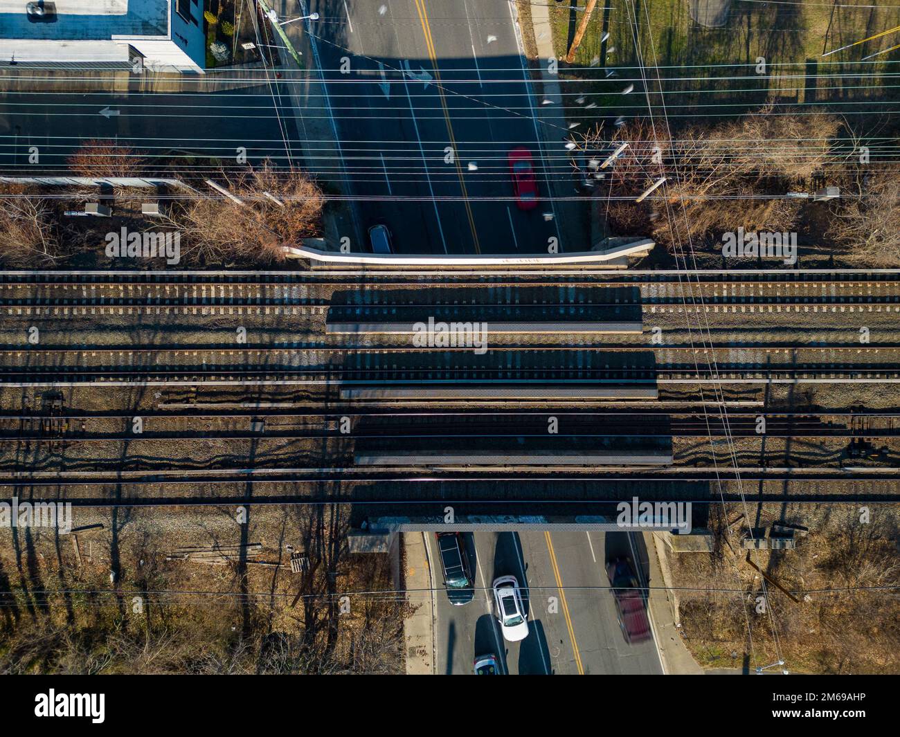 An aerial view of railroads Stock Photo - Alamy