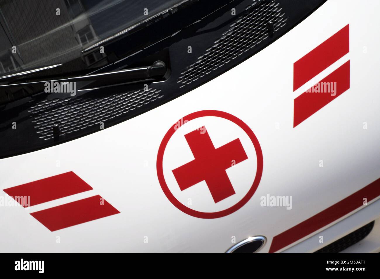 Ambulance car with medical red cross Stock Photo - Alamy