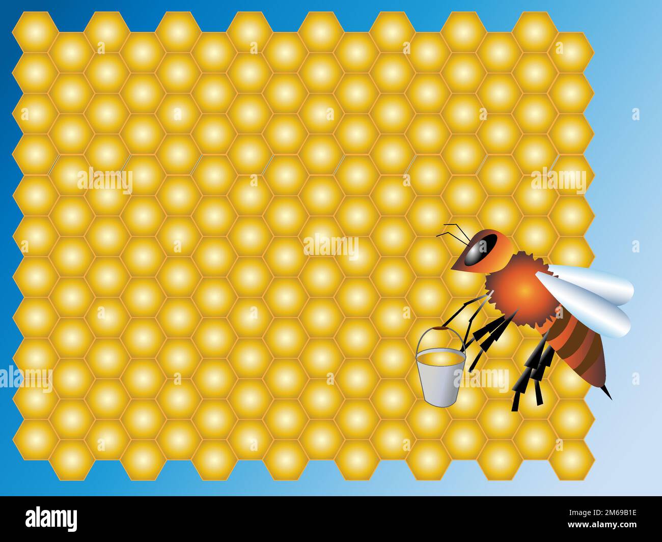 Beautiful bee with honey Stock Photo - Alamy