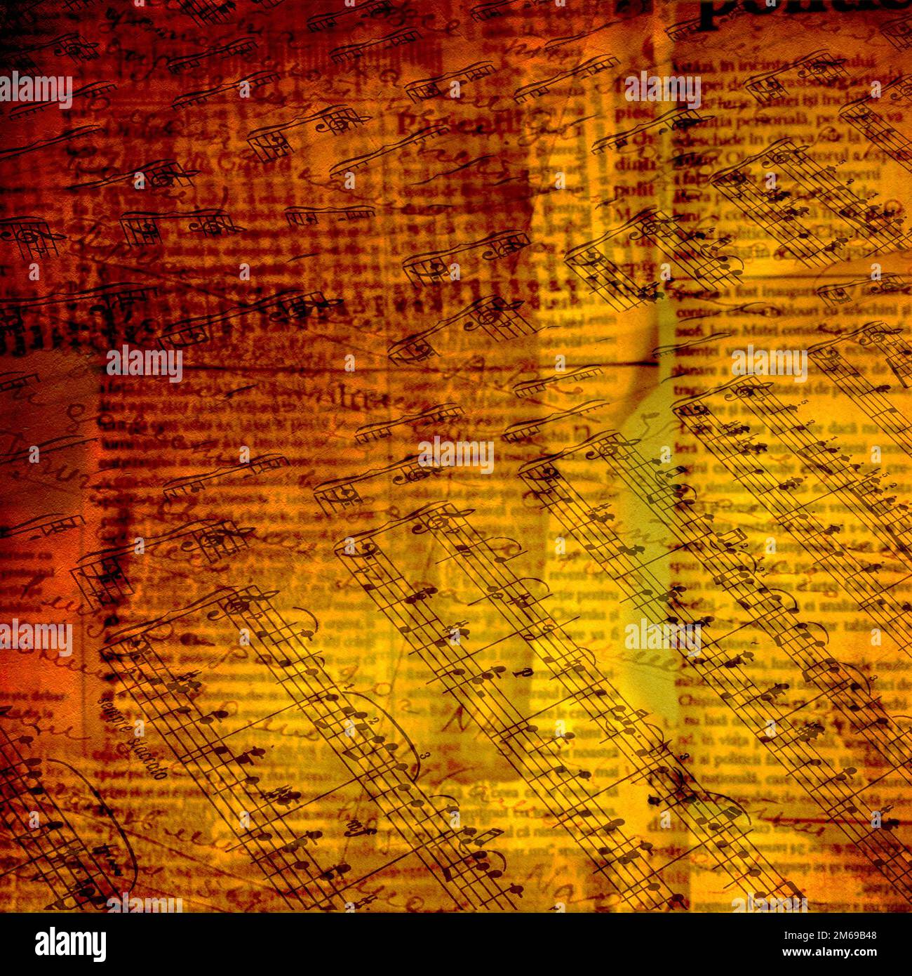Abstract ancient background with letters and notes in Victorian style ...