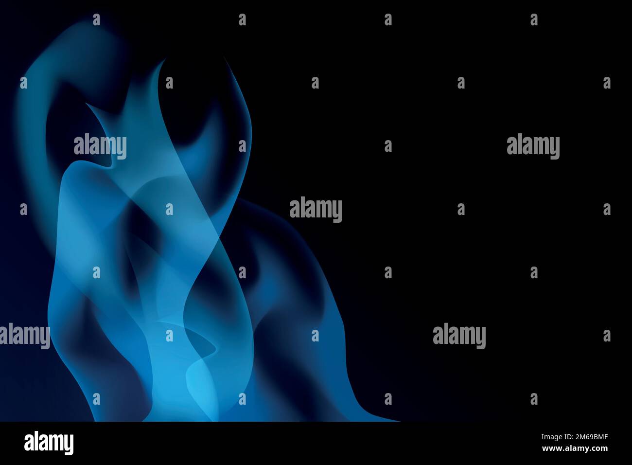Blue blazing flame on a black background vector Stock Vector Image ...