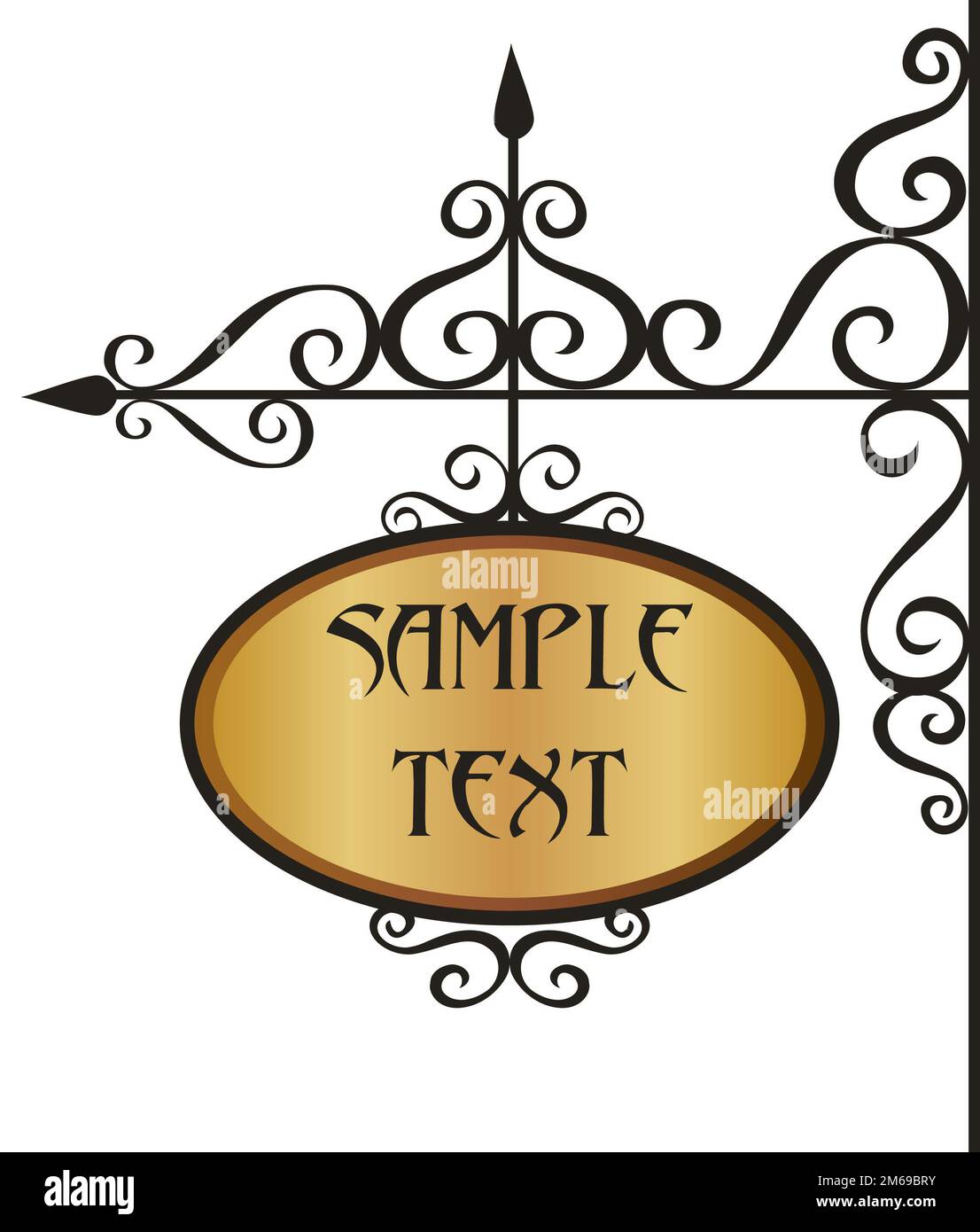 Iron sign bracket Stock Photo - Alamy