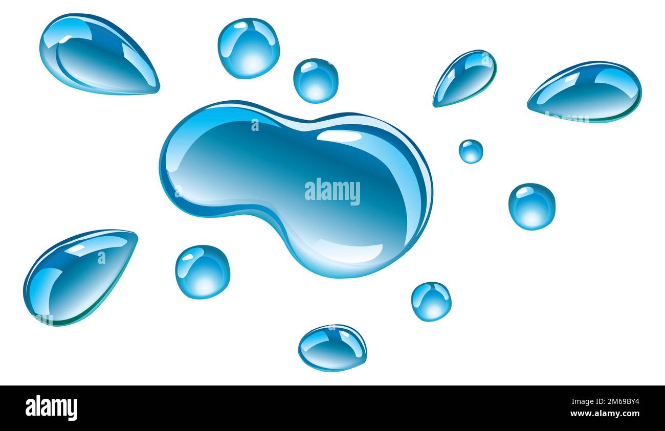 Vector clean drops of water Stock Photo - Alamy