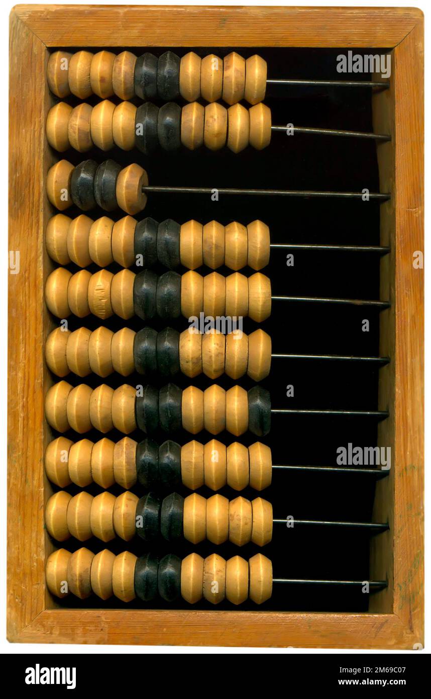Old wooden abacus on white background Stock Photo - Alamy