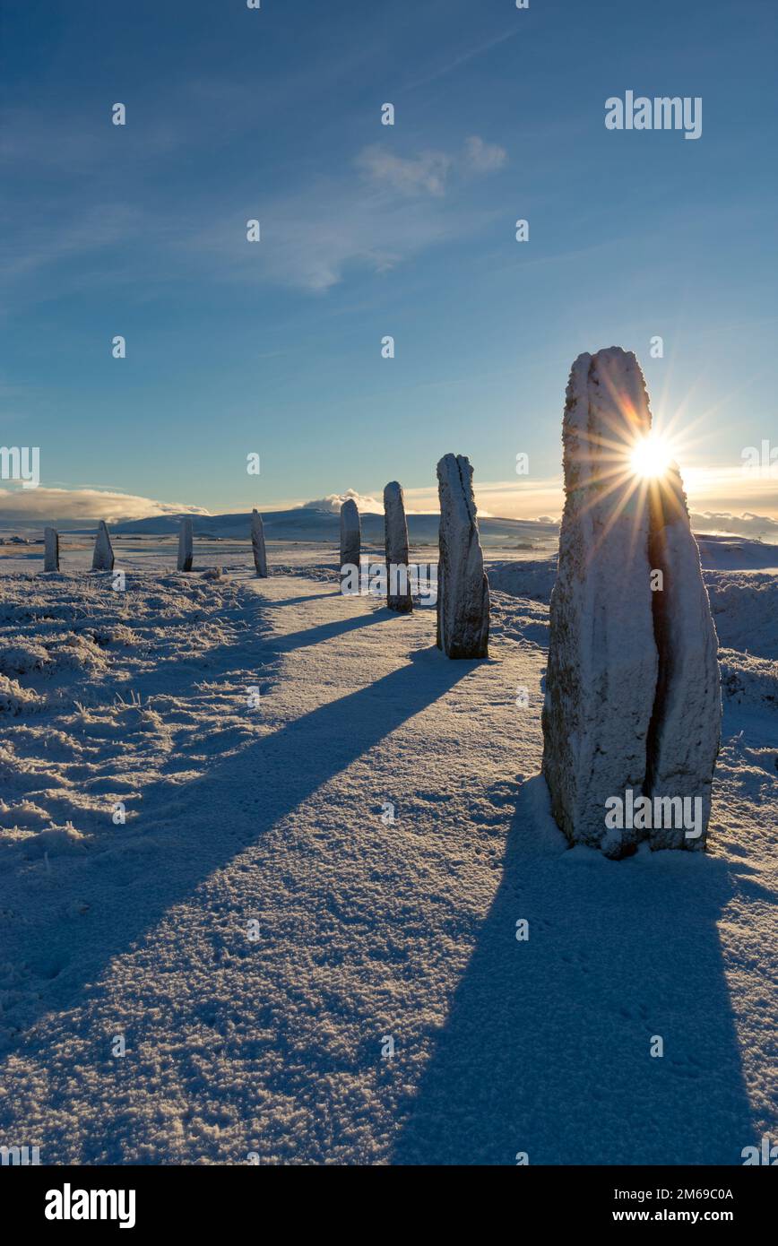 Ring of Brodgar neolithic henge in winter, Orkney Isles Stock Photo - Alamy