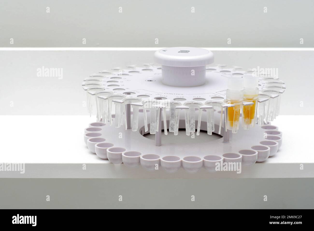 Biochemical laboratory. Calibrations carrousel for the biochemical ...