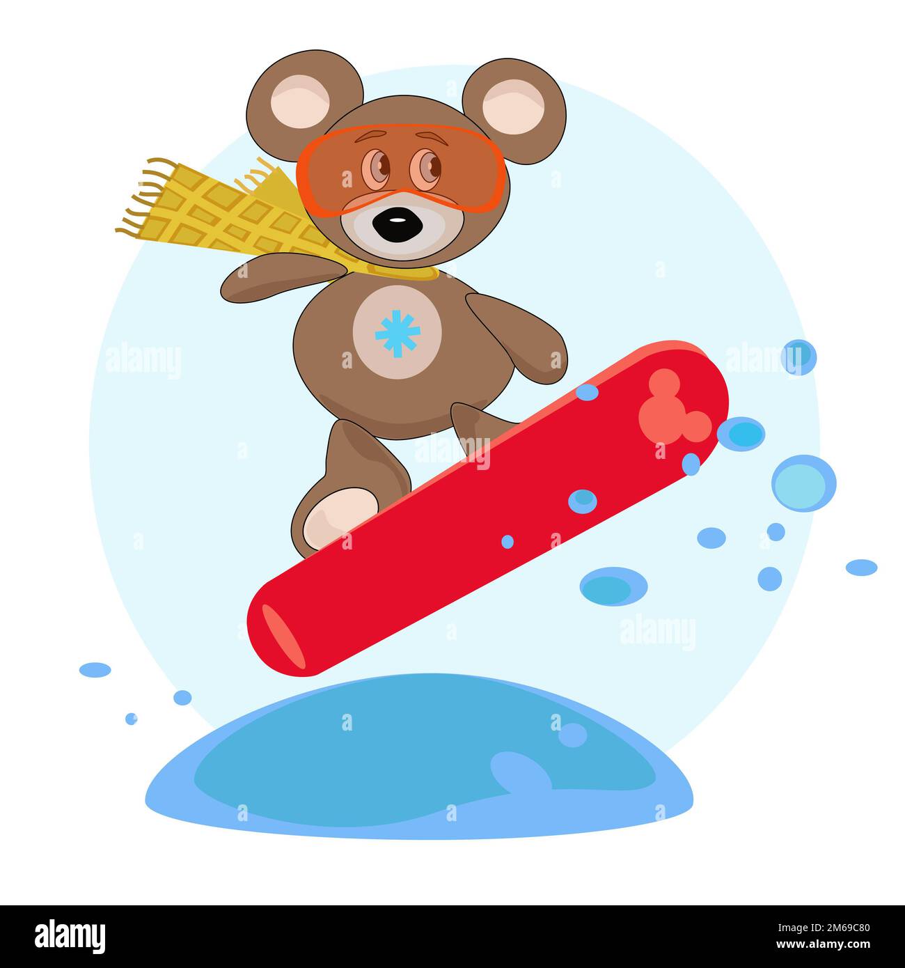 Teddy bear on snowboard Stock Photo - Alamy