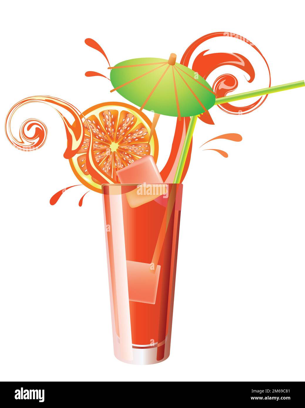 Tropical cocktail vector beach Cut Out Stock Images & Pictures - Alamy