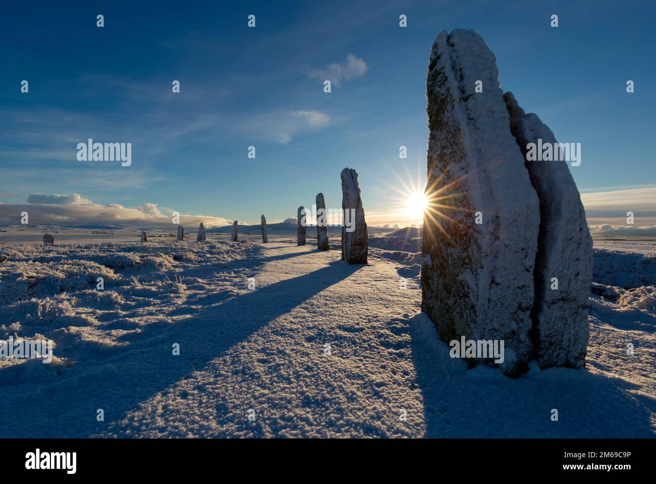 Ring of Brodgar neolithic henge in winter, Orkney Isles Stock Photo - Alamy