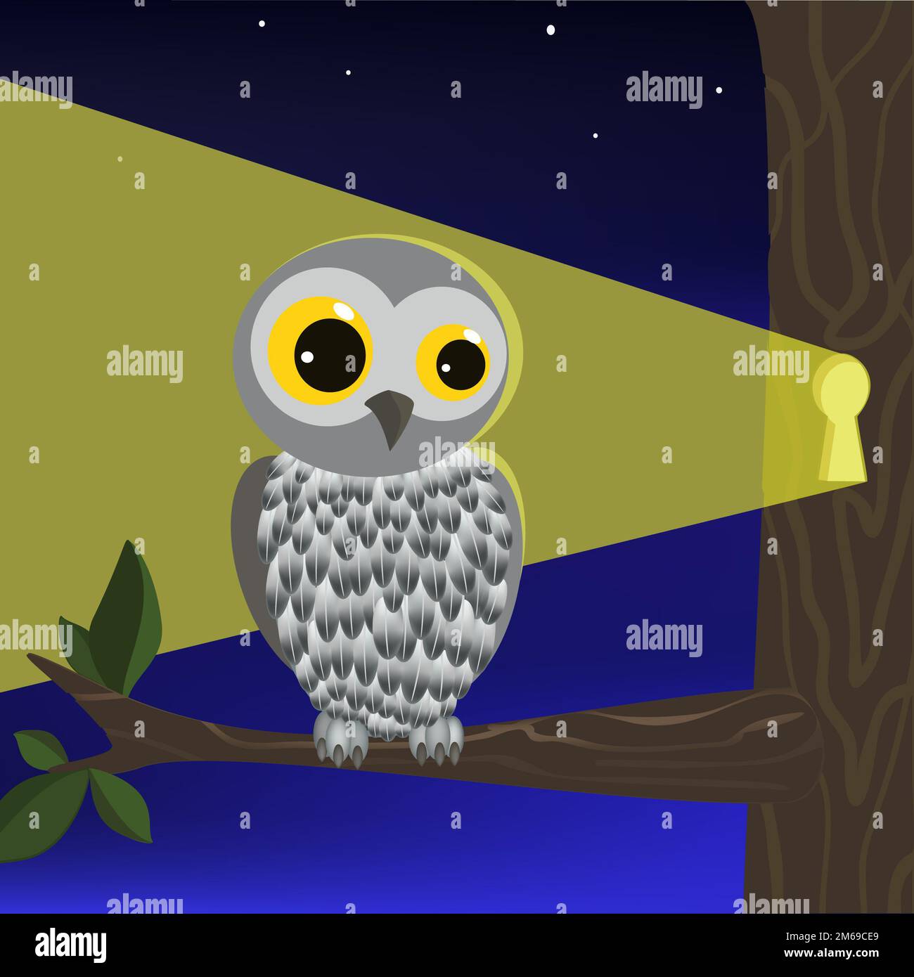 Vector owl cartoon hi-res stock photography and images - Alamy