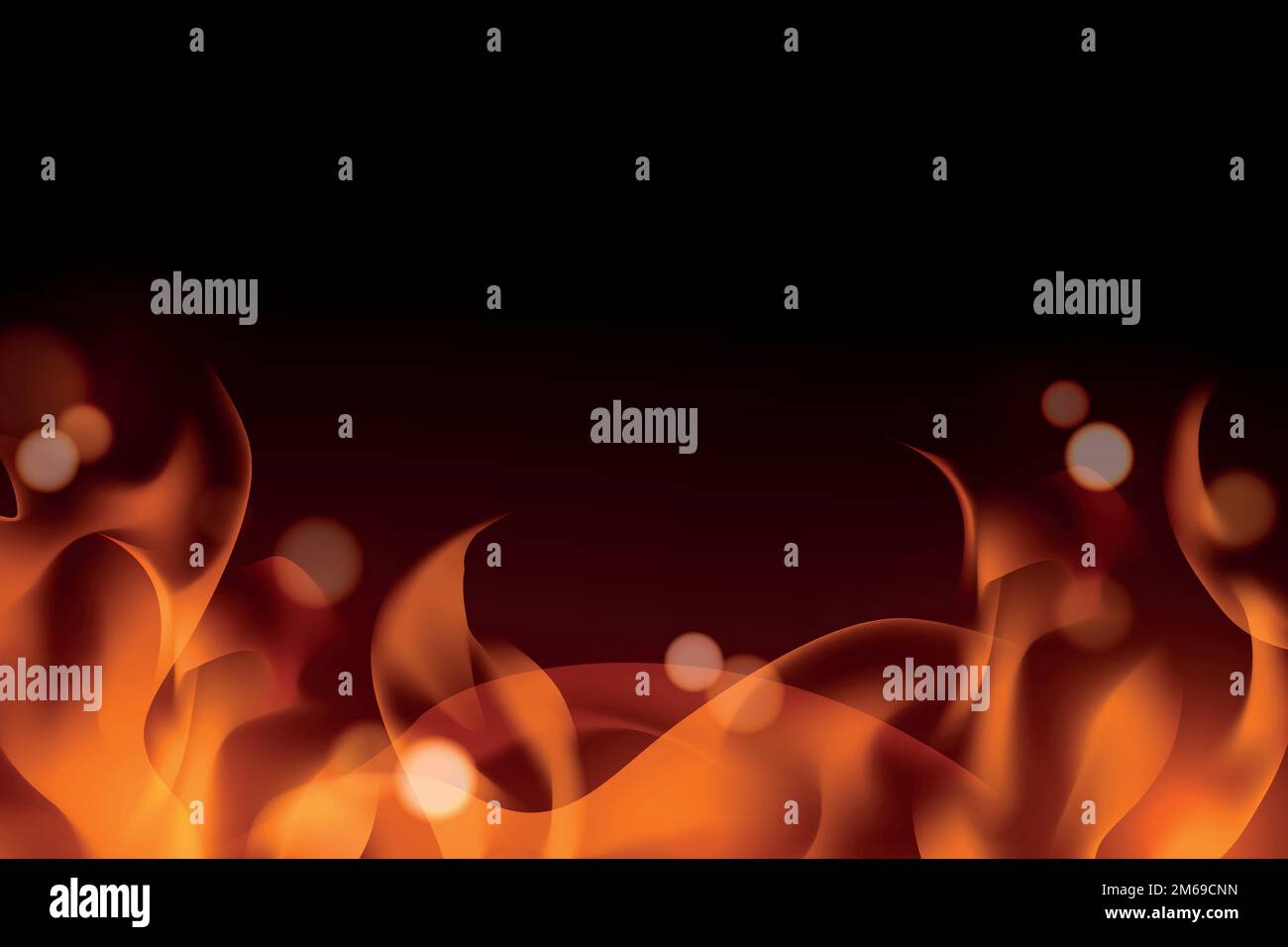 Orange blazing flame on a black background vector Stock Vector Image ...