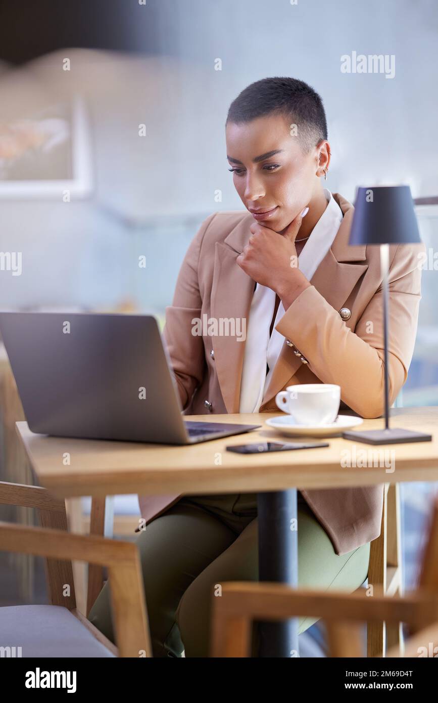 Woman finishes working on laptop hi-res stock photography and images ...