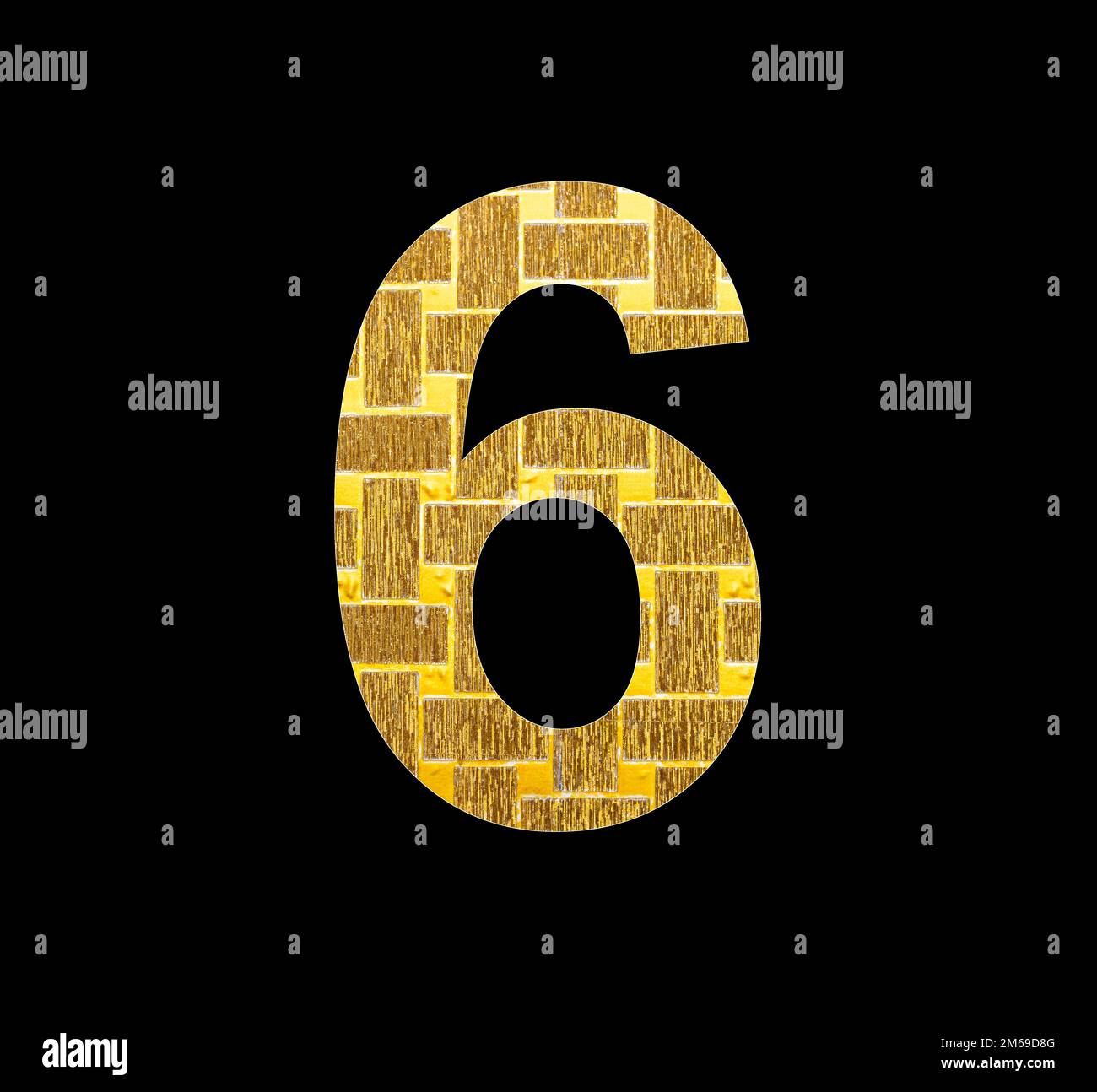 Number 6 - Digit six in textured silver shiny paper Stock Photo - Alamy