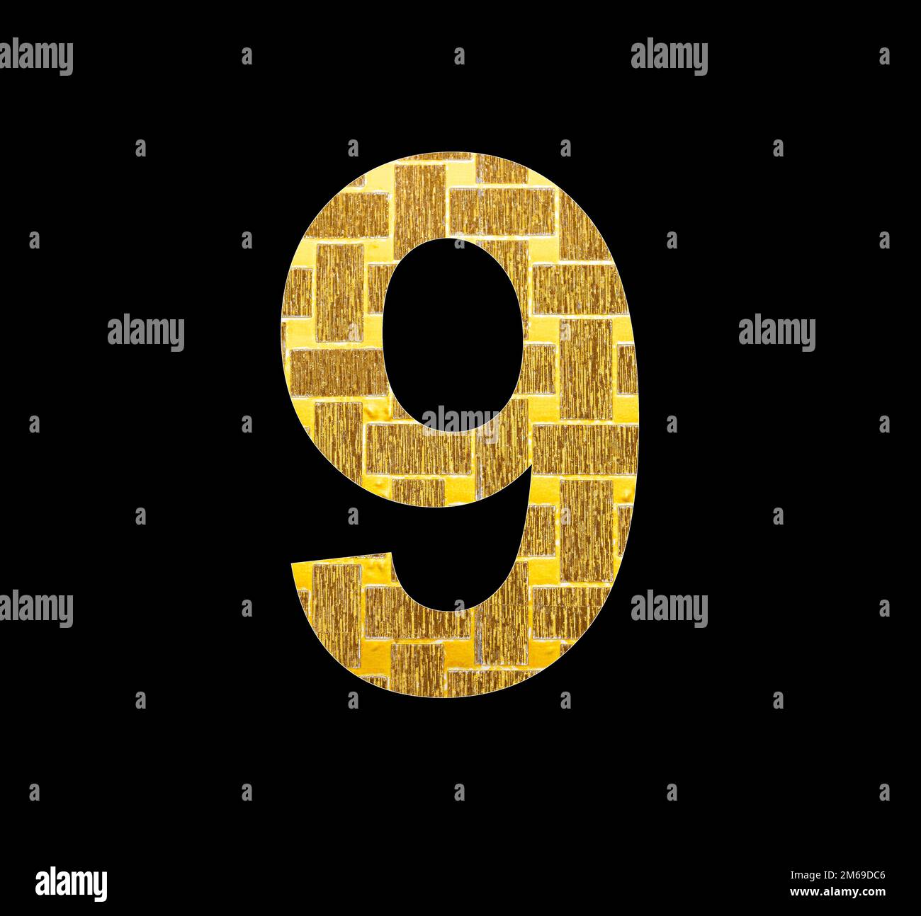 Number 9 - Digit nine in textured silver shiny paper Stock Photo - Alamy