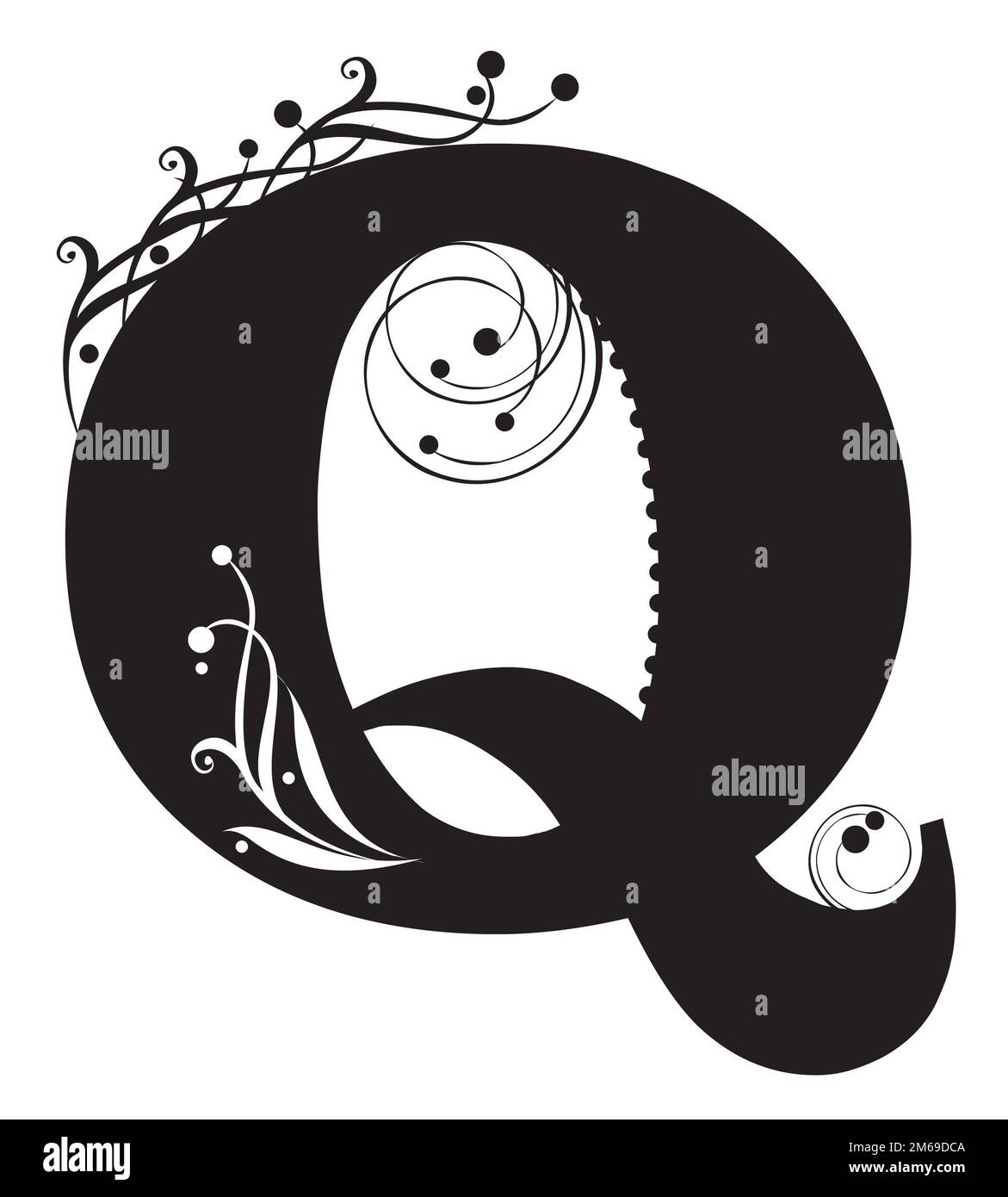 Floral font letter q Cut Out Stock Images & Pictures - Alamy