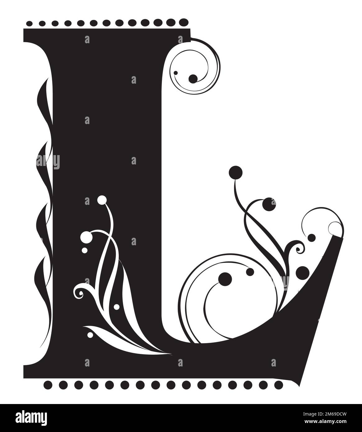 Floral font letter l Cut Out Stock Images & Pictures - Alamy