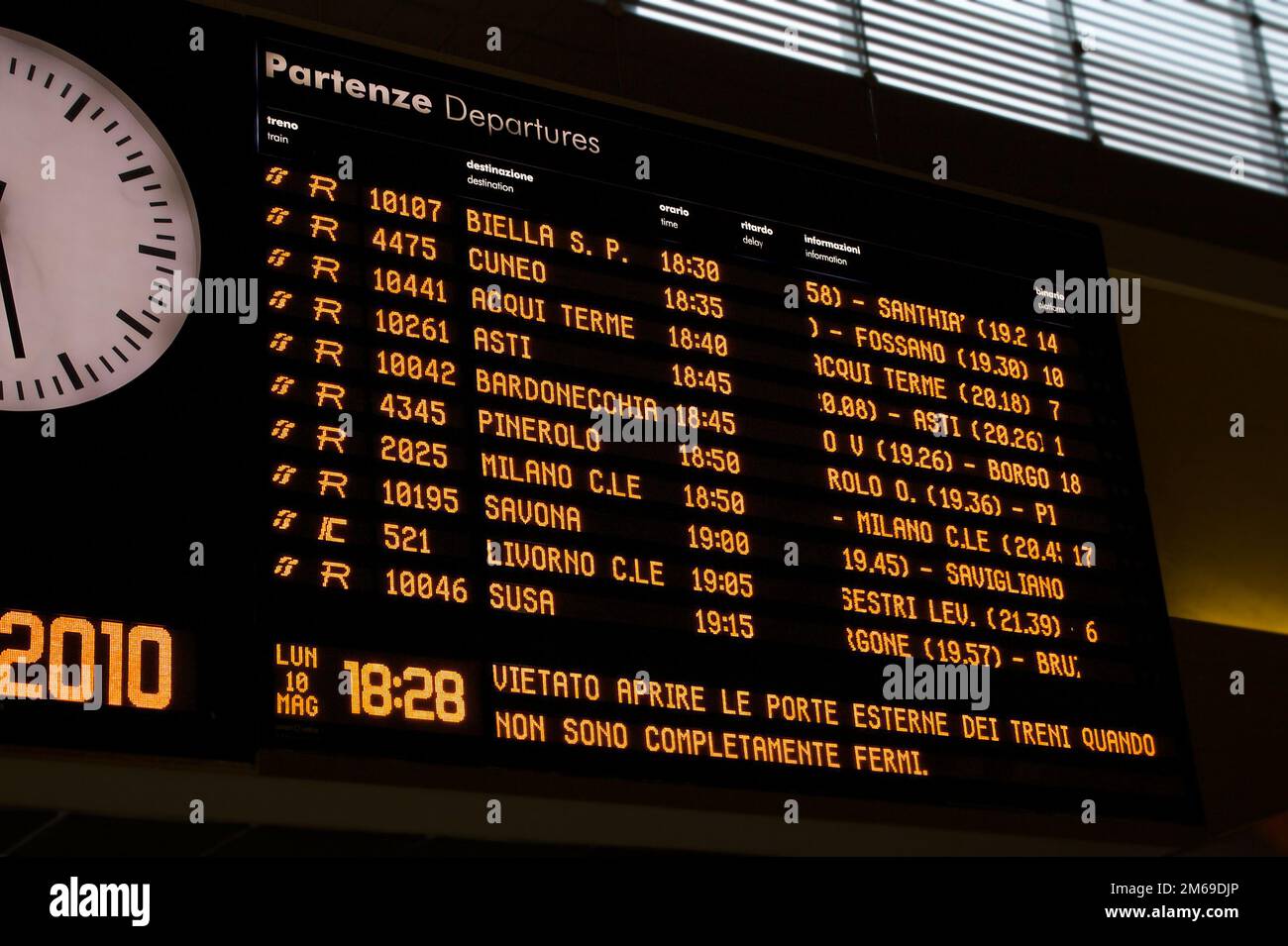 Rail station timetables Stock Photo - Alamy