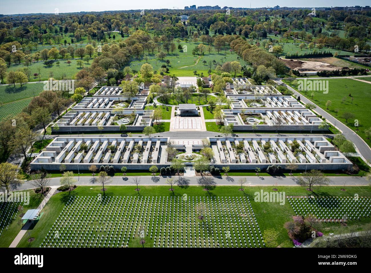 Aerial photography of Columbarium Courts 1-9, looking west towards the ...