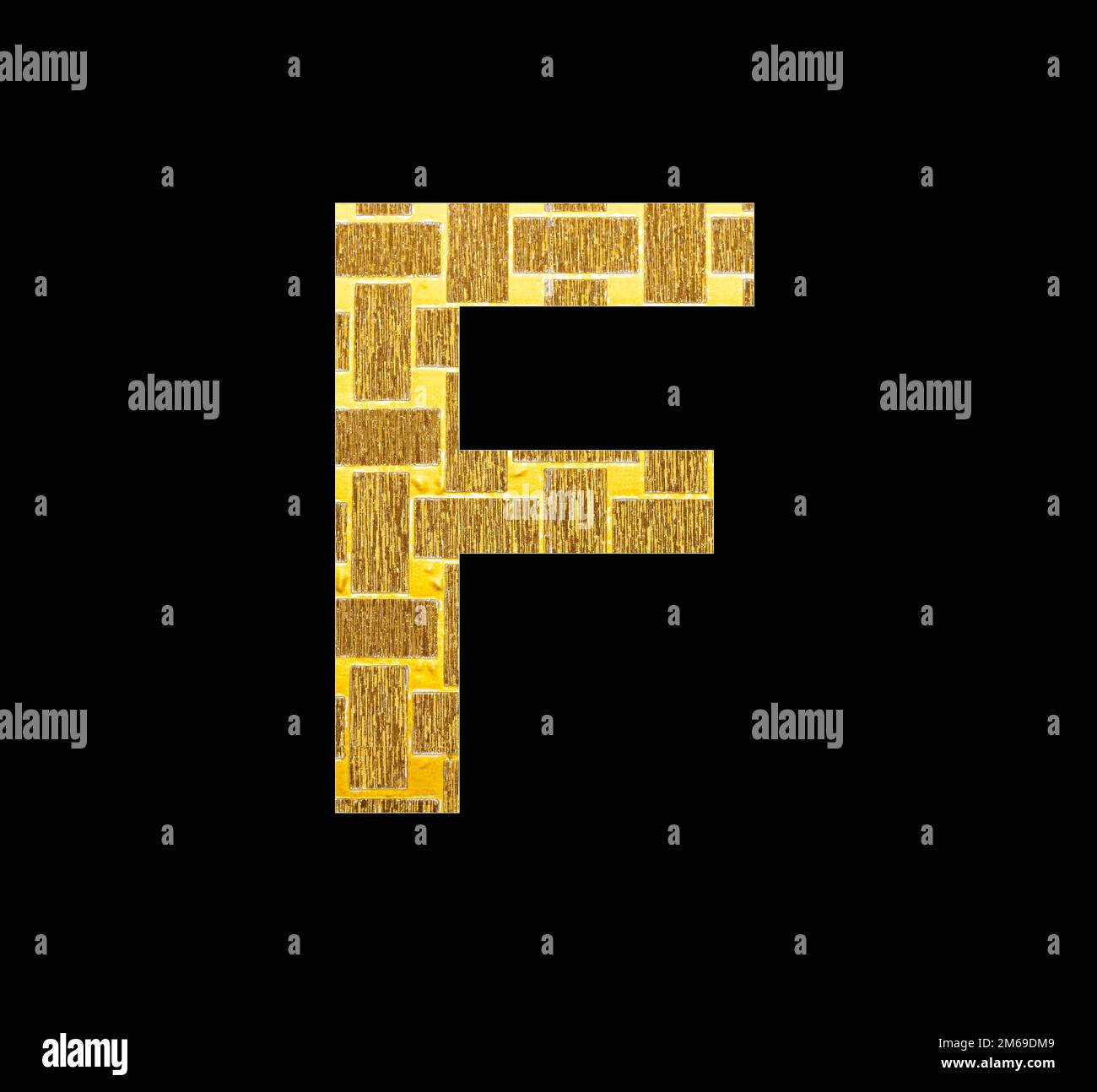 Alphabet letter F - Textured shiny gold foil Stock Photo - Alamy