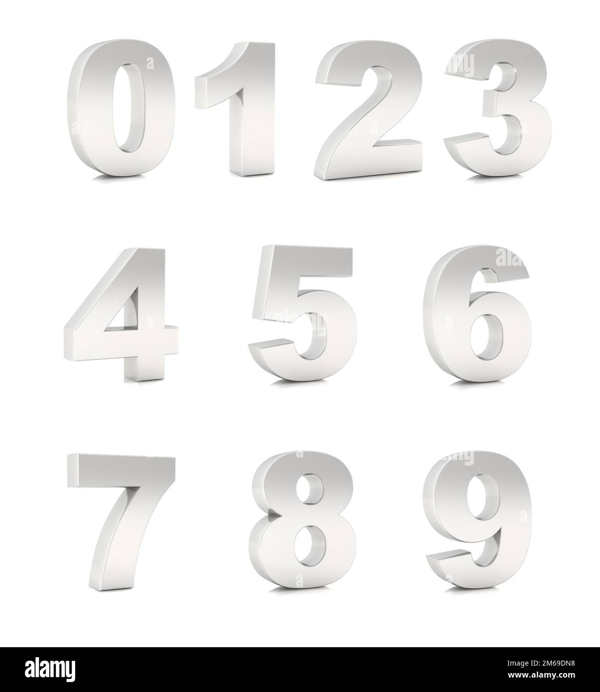 Numbers chromium silver Stock Photo - Alamy