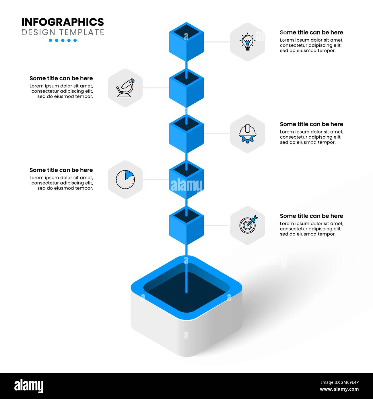 Infographic template with icons and 5 options or steps. Cubes. Can be ...