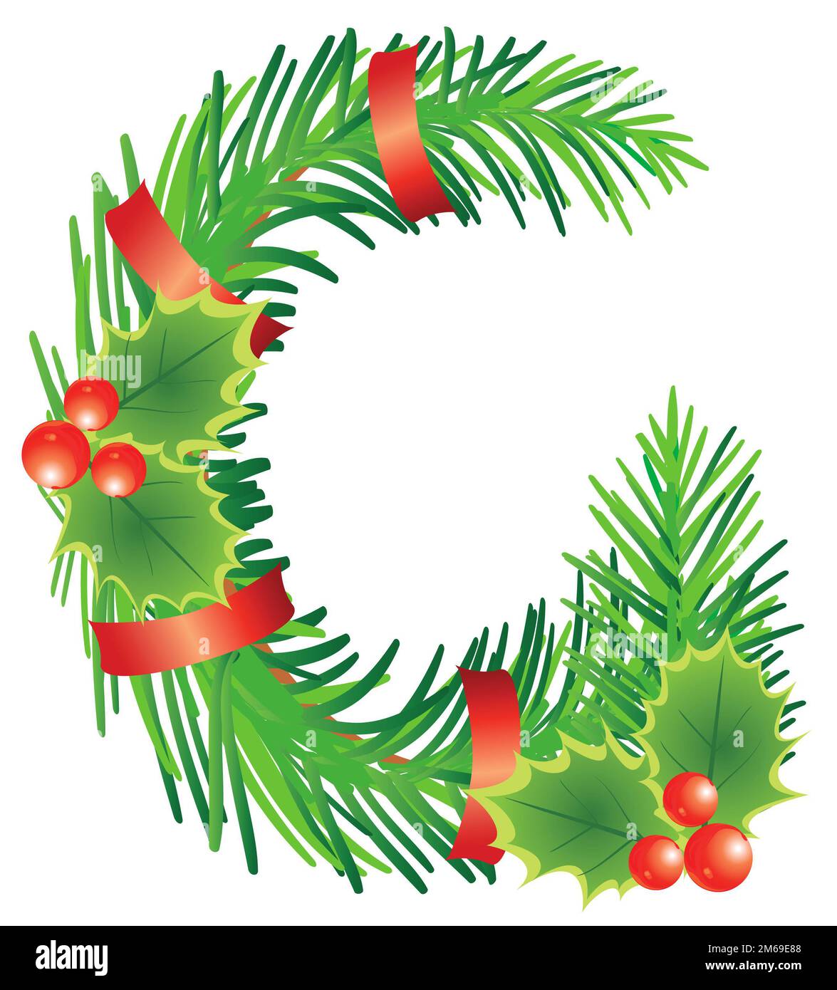 Cartoon christmas wreath new hi-res stock photography and images - Alamy