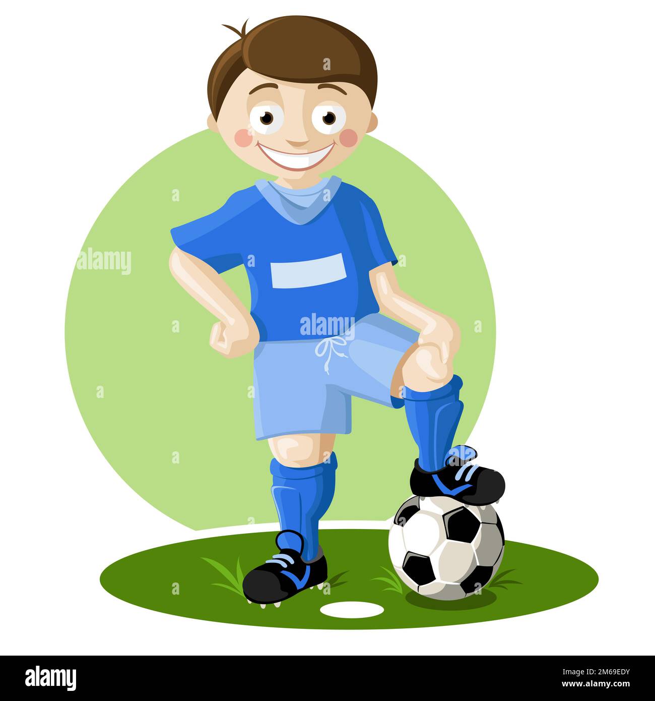 Boy soccer ball cartoon hi-res stock photography and images - Alamy
