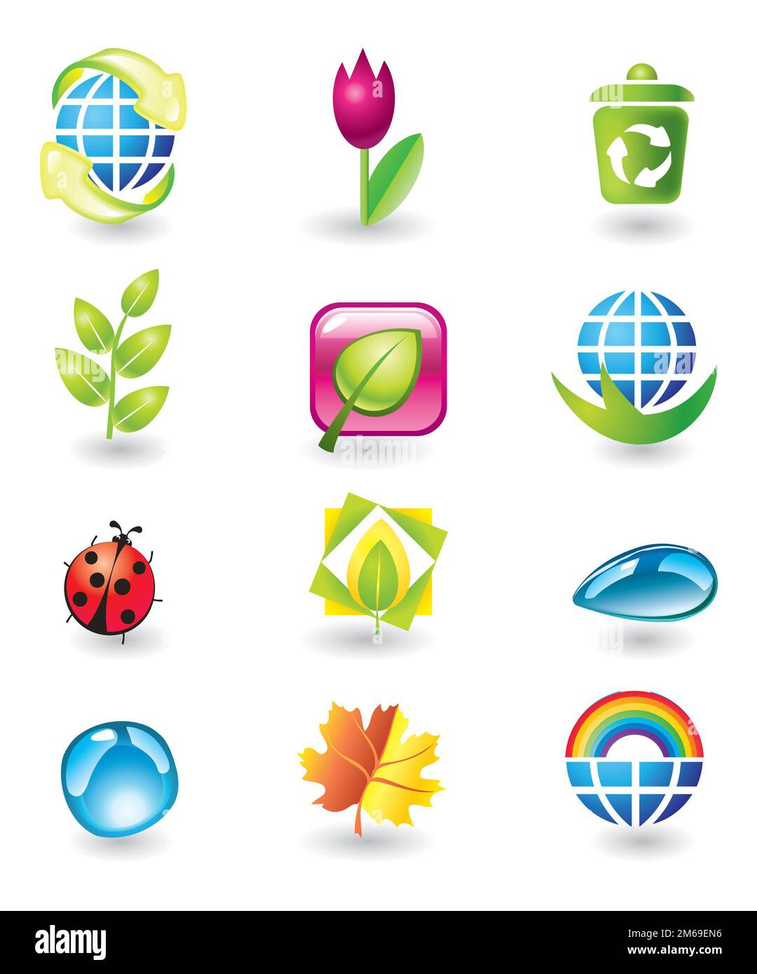 Set of nature design elements Stock Photo - Alamy