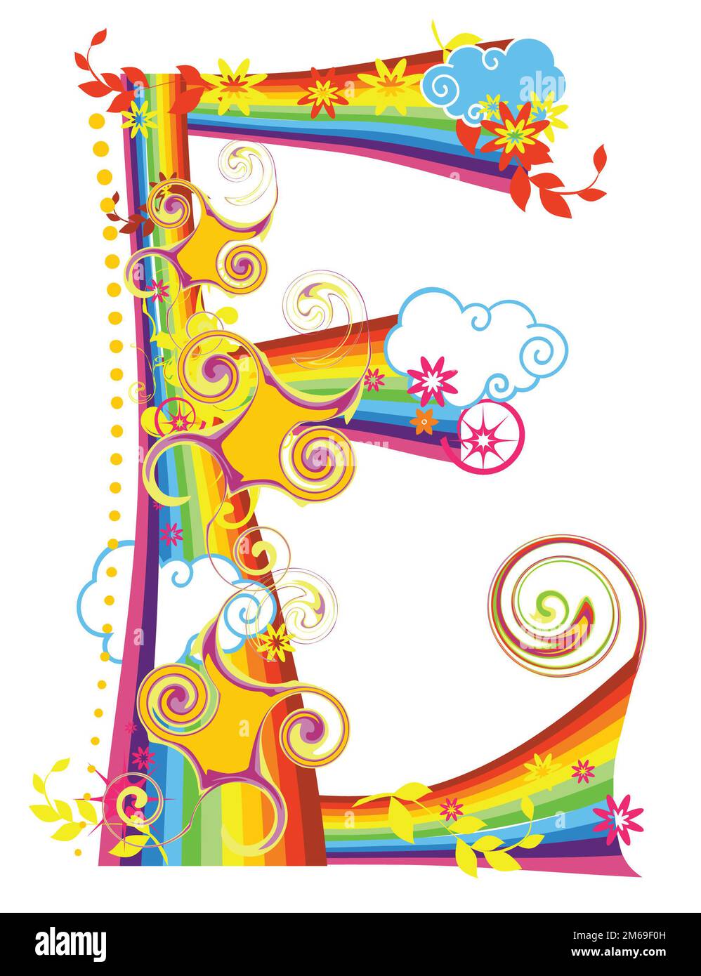 Rainbow letter E Stock Photo - Alamy