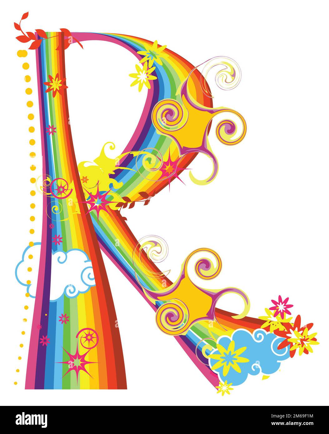 Rainbow letter R Stock Photo - Alamy