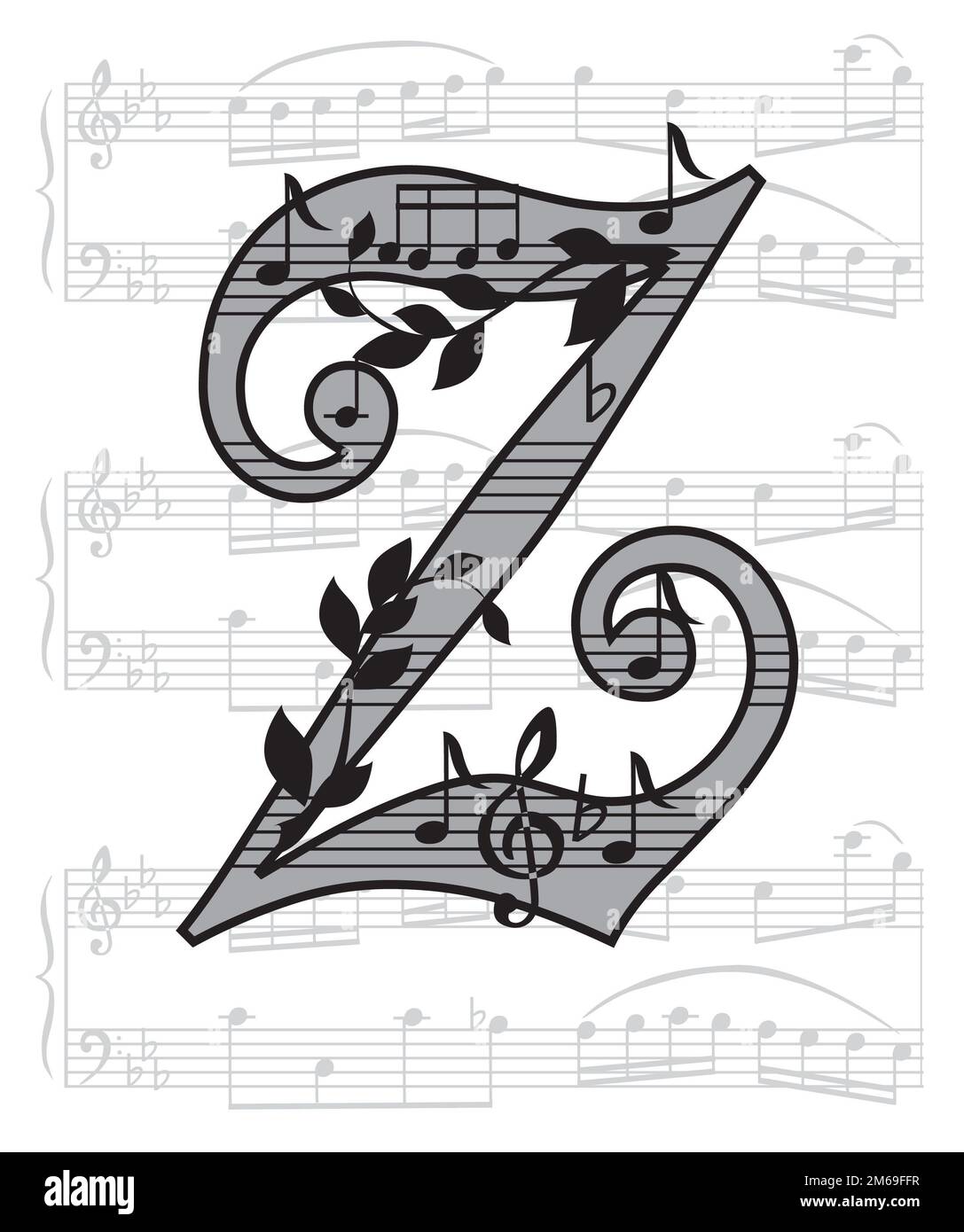 Letter with music Stock Photo - Alamy