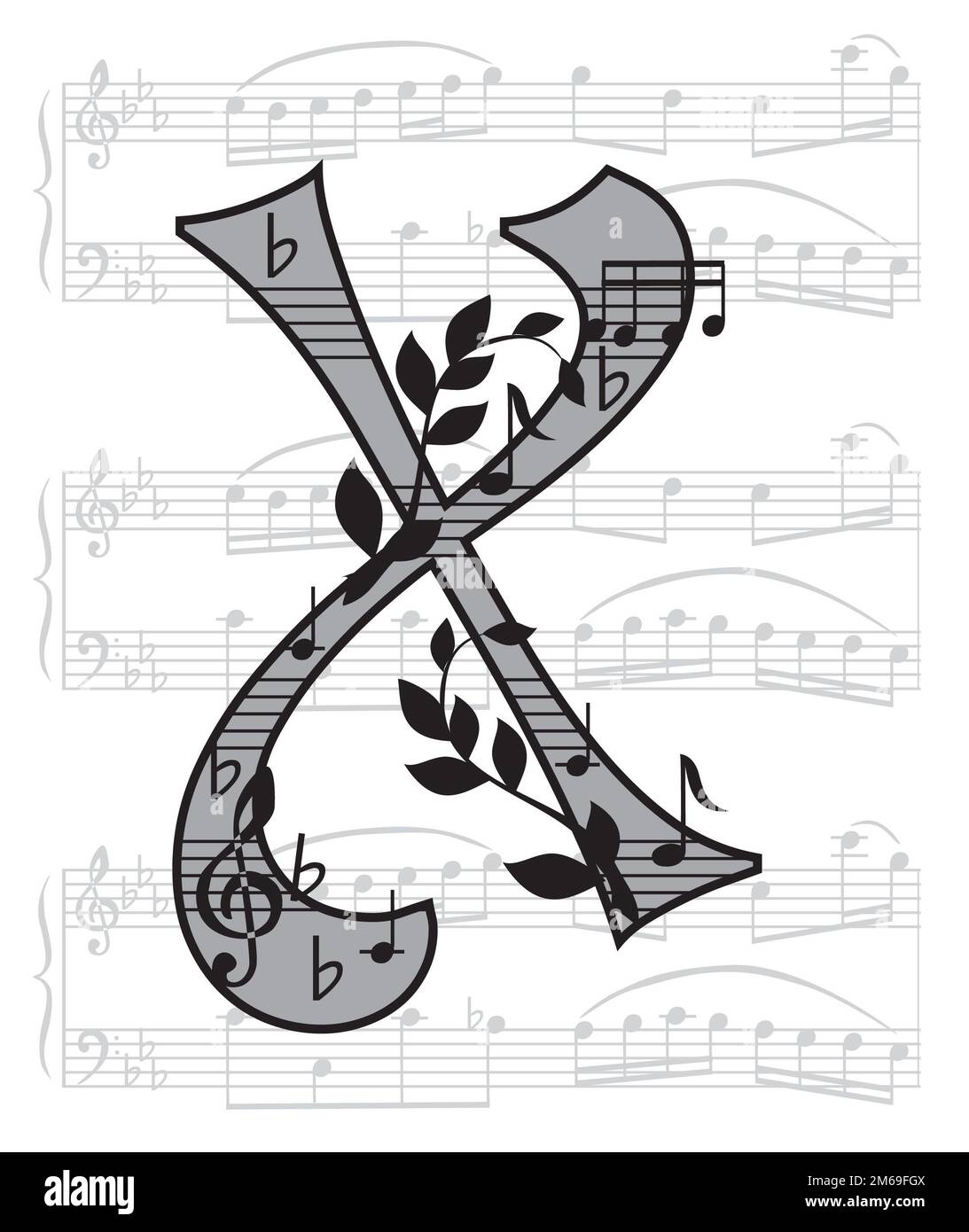 Letter with music Stock Photo - Alamy