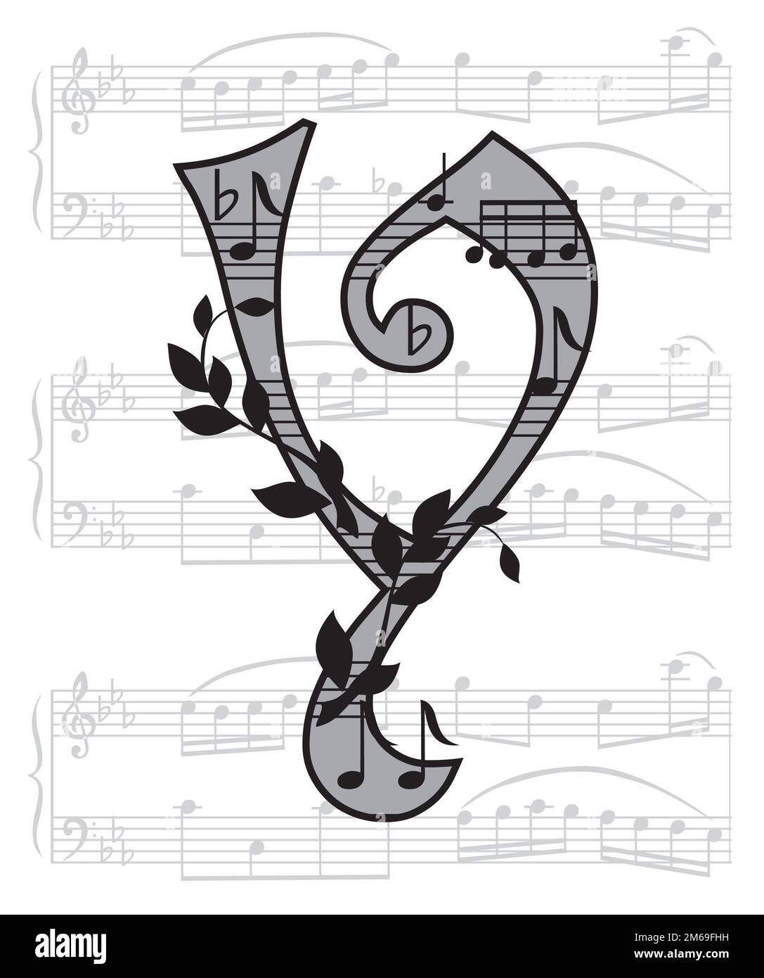 Letter with music Stock Photo - Alamy