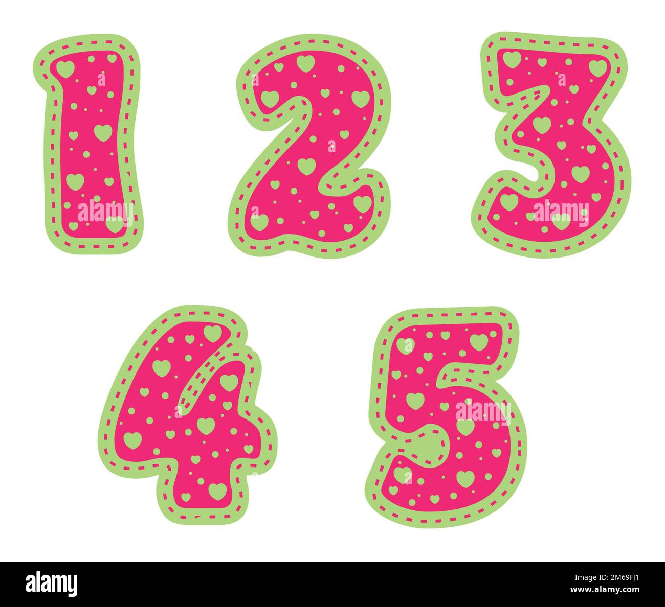 Figures with hearts for design Stock Photo - Alamy